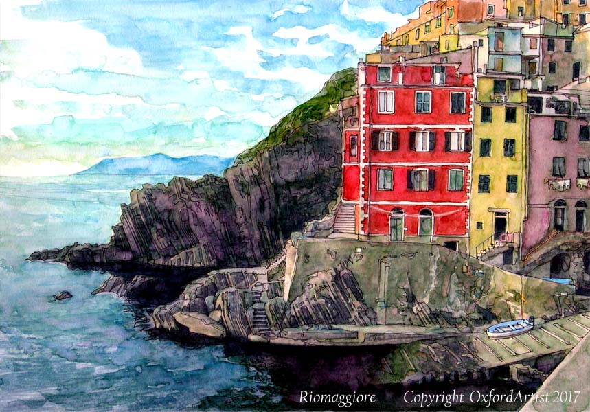 Riomaggiore, on the Cinque Terre, Italy – OxfordArtist