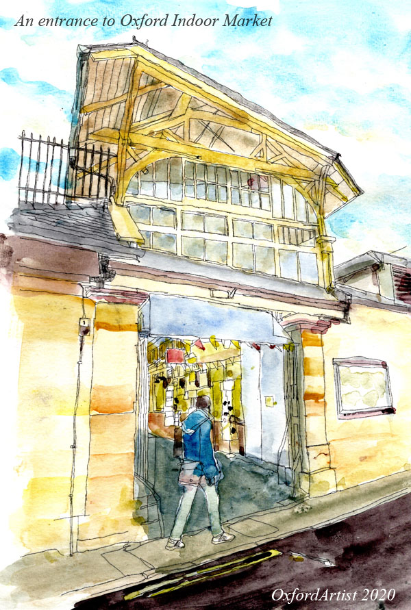 An entrance to the Indoor Market, Oxford – OxfordArtist