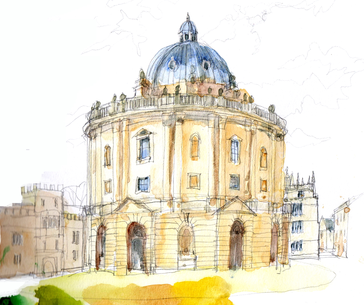 Working up a sketch of the Radcliffe Camera – OxfordArtist