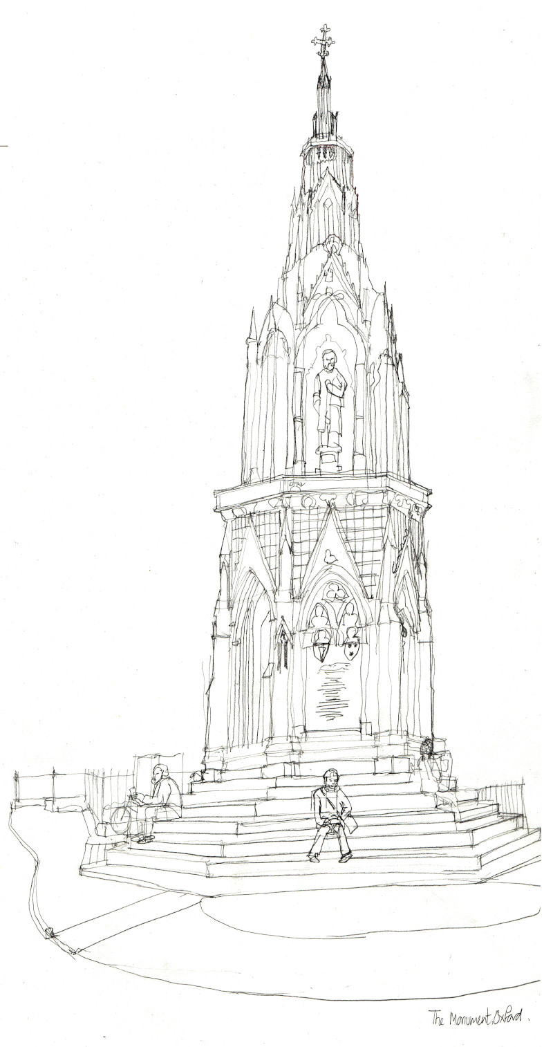 Sketching the Martyrs’ Monument, Oxford – OxfordArtist