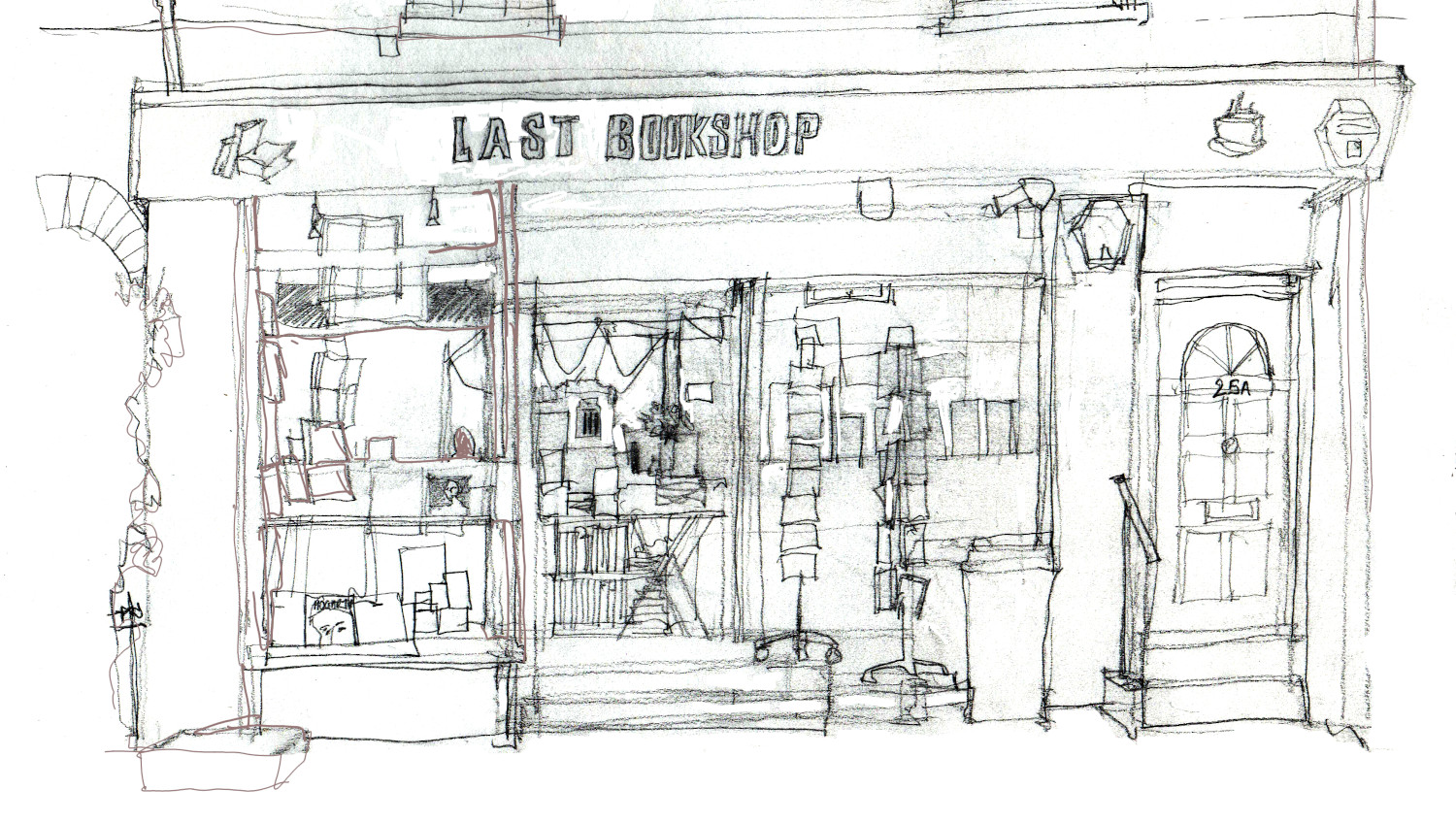 Drawing The Last Bookshop, Oxford – OxfordArtist
